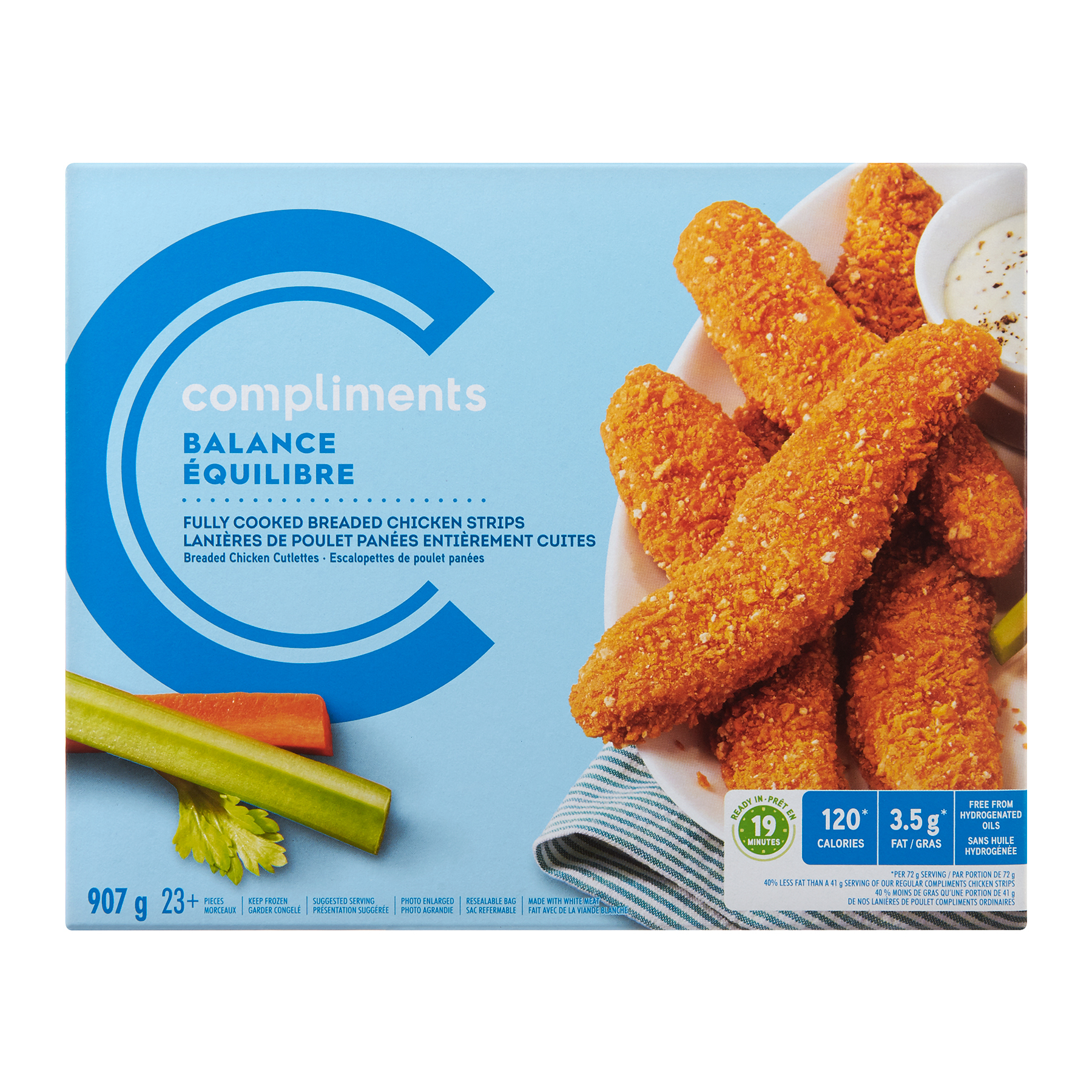 Balance Fully Cooked Chicken Strips 907 g | Compliments.ca