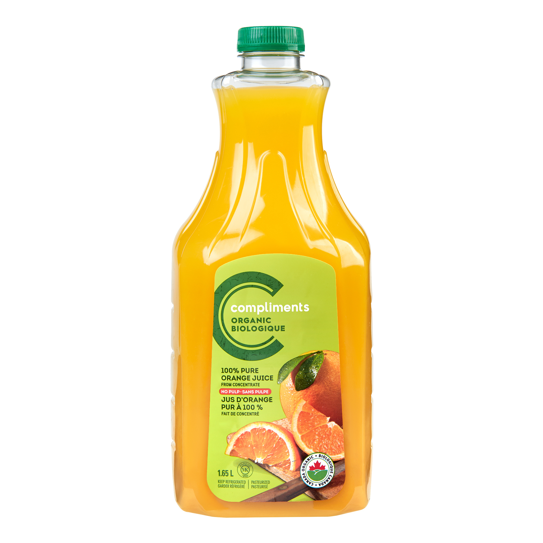 Jus d’orange Biologique, 1,65 l | Compliments.ca