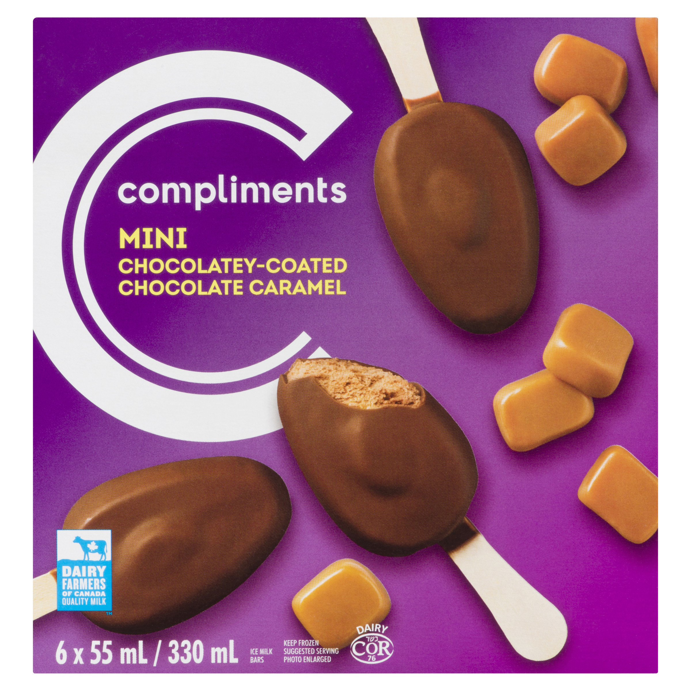 Mini Popsicles Chocolatey-Coated Chocolate Caramel 330 ml | Compliments.ca