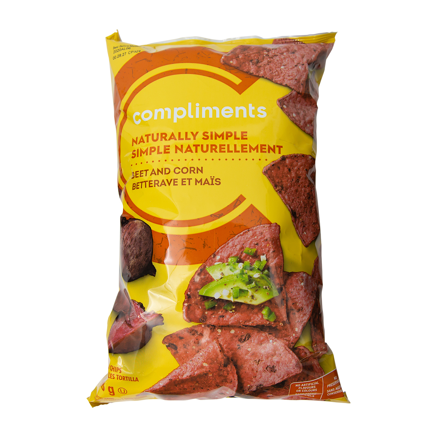Naturally Simple Tortilla Chips Beet And Corn 198 g | Compliments.ca