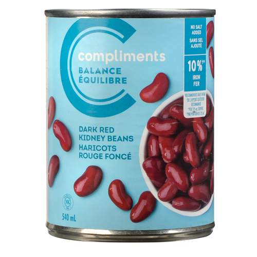 Balance No Salt Added Dark Red Kidney Beans 540 mL | Compliments.ca