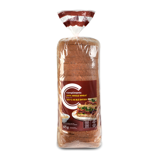 Bread 100% Whole Wheat 675 g | Compliments.ca