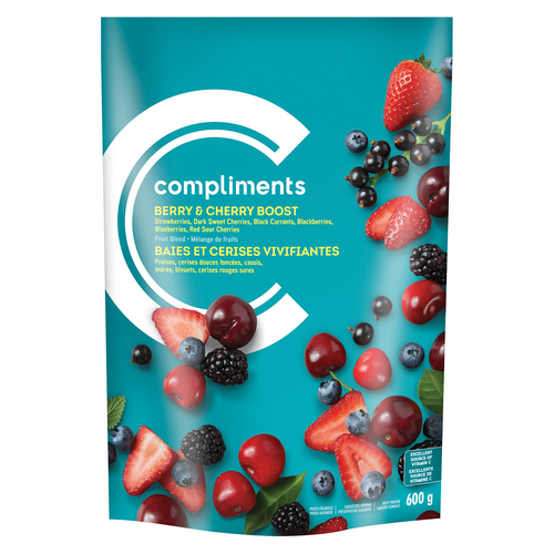 Cherry & Berry Boost Frozen Fruit 600 g | Compliments.ca