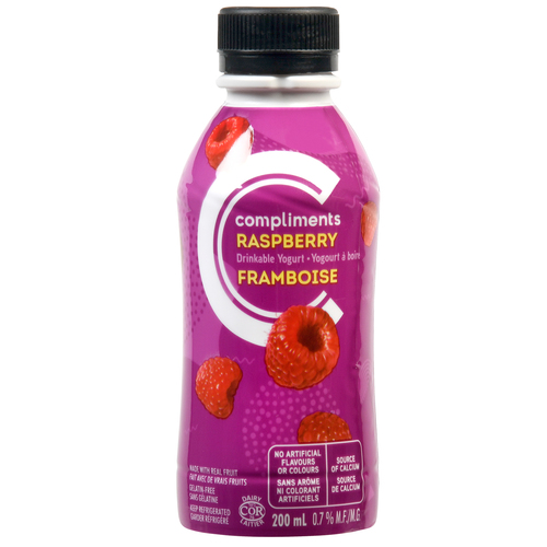 Drinkable Yogurt Raspberry 200 ml | Compliments.ca