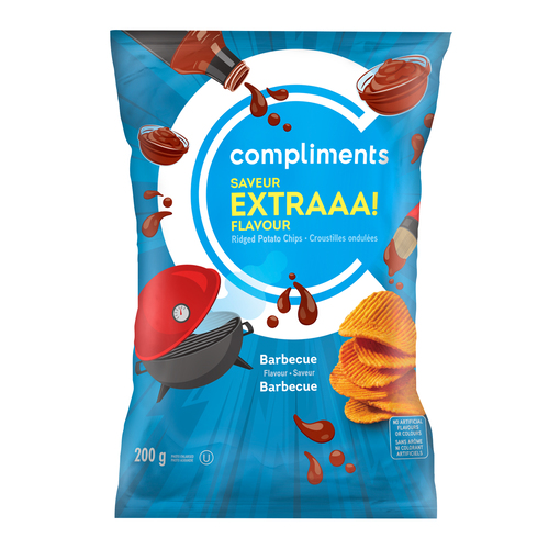 Extraaa! Barbecue Ridged Potato Chips 200 g | Compliments.ca