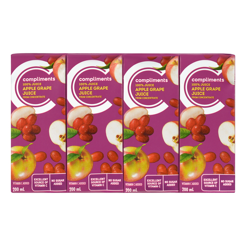 Juice Apple Grape 8 x 200 ml | Compliments.ca