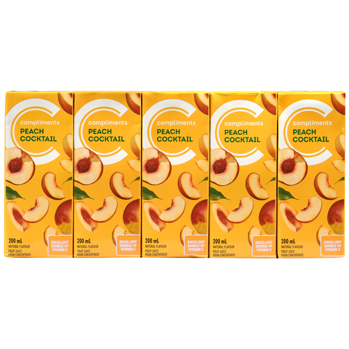 Juice Peach Cocktail 10 x 200 ml | Compliments.ca