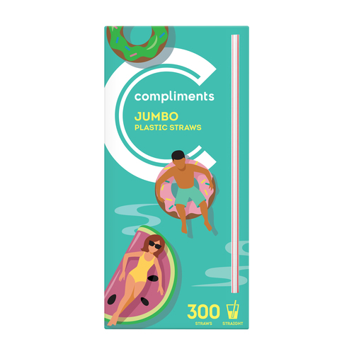 Jumbo Plastic Straws 300 Pack | Compliments.ca