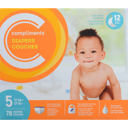 Little Ones Size 5 Diapers Club Pack 78 Diapers | Compliments.ca