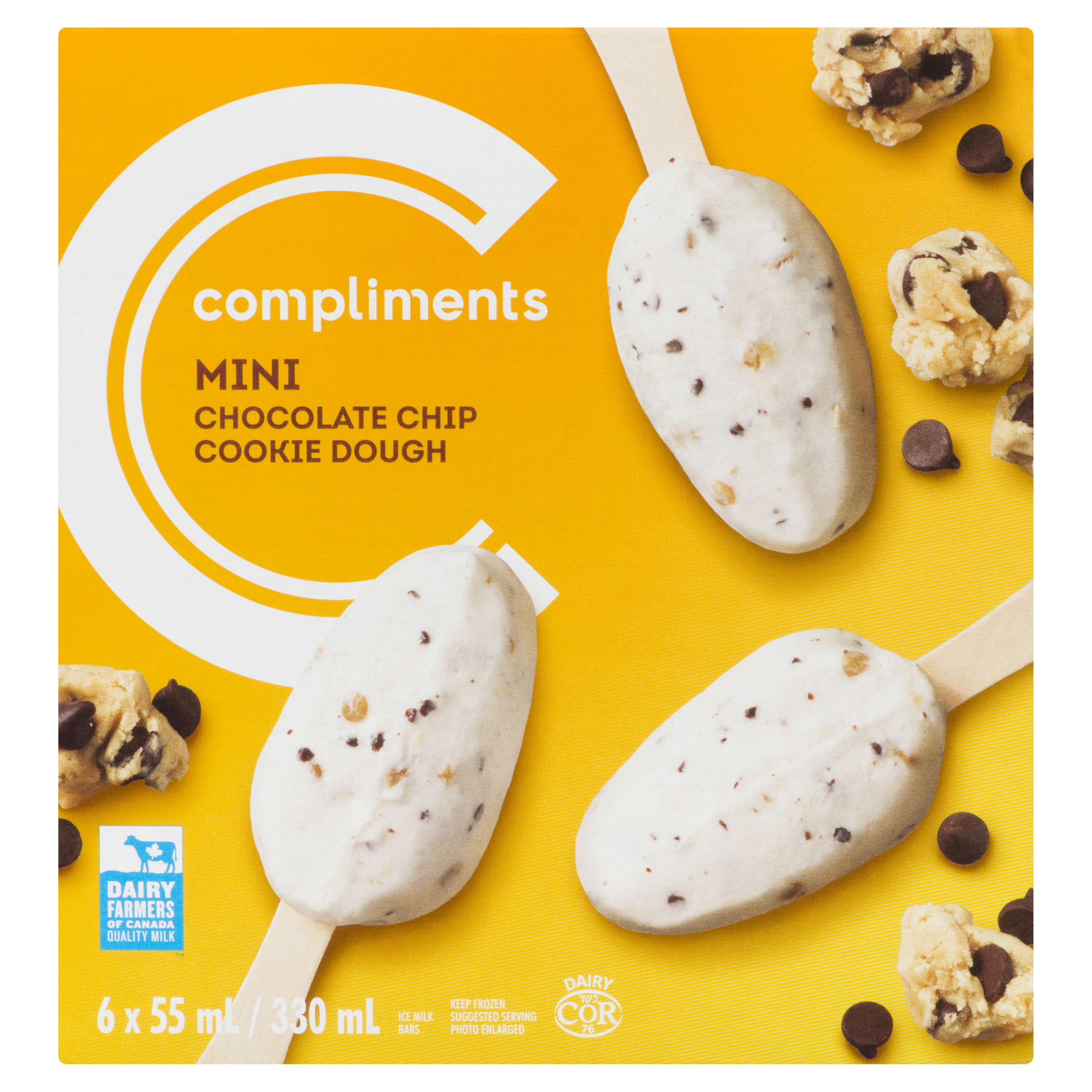 Mini Popsicles Chocolate Chip Cookie Dough 330 ml | Compliments.ca