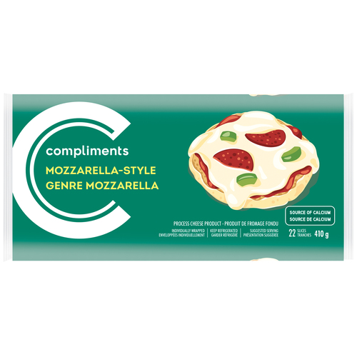 Mozzarella Style Cheese Slices 410 g | Compliments.ca