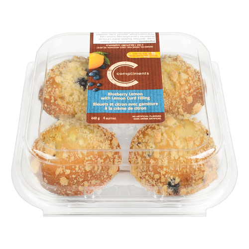 Muffins Blueberry with Lemon Curd 440 g | Compliments.ca