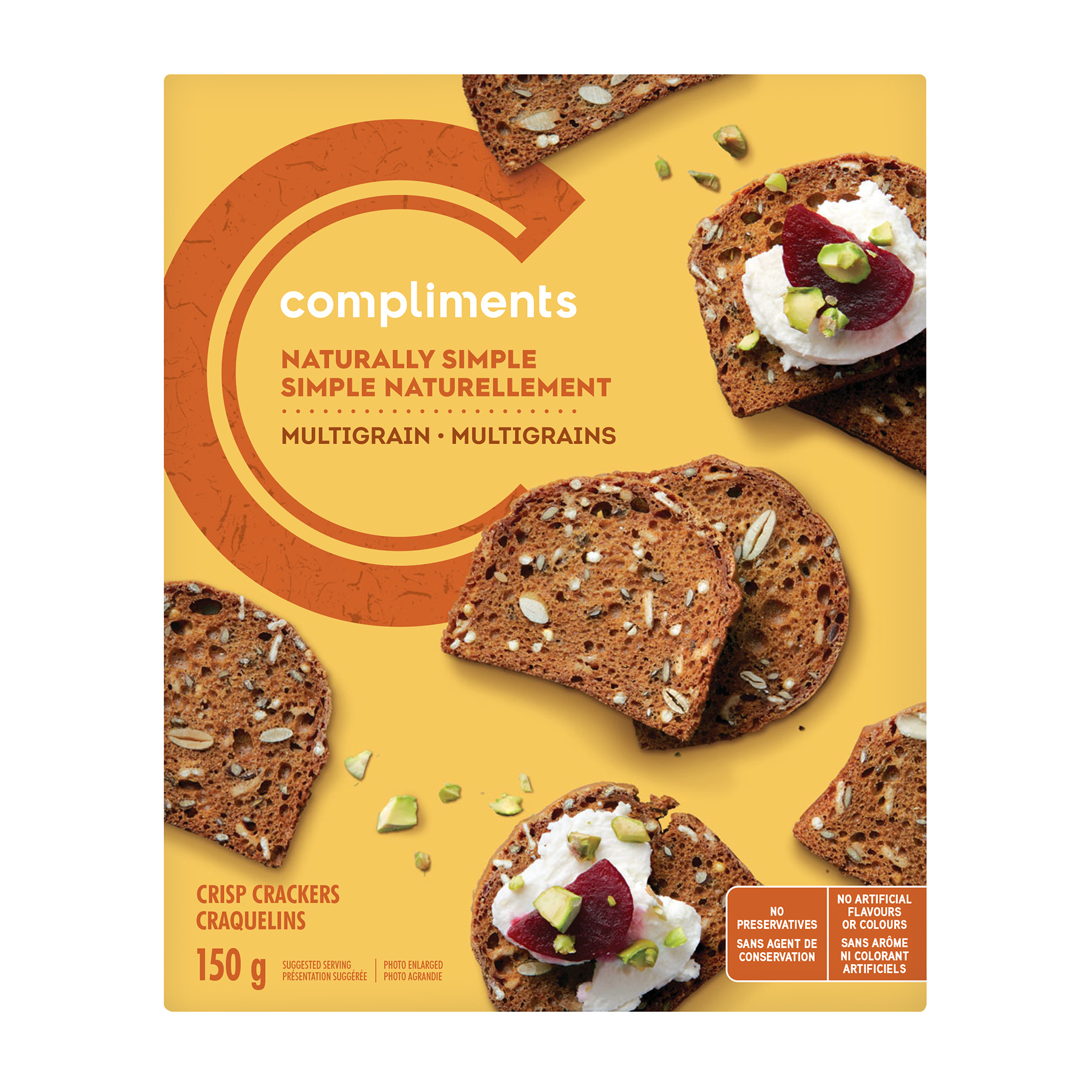 Naturally Simple Crisp Crackers Multigrain 150 g | Compliments.ca