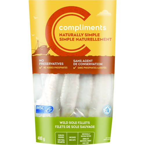 Naturally Simple Wild Fillets Sole 400 g | Compliments.ca