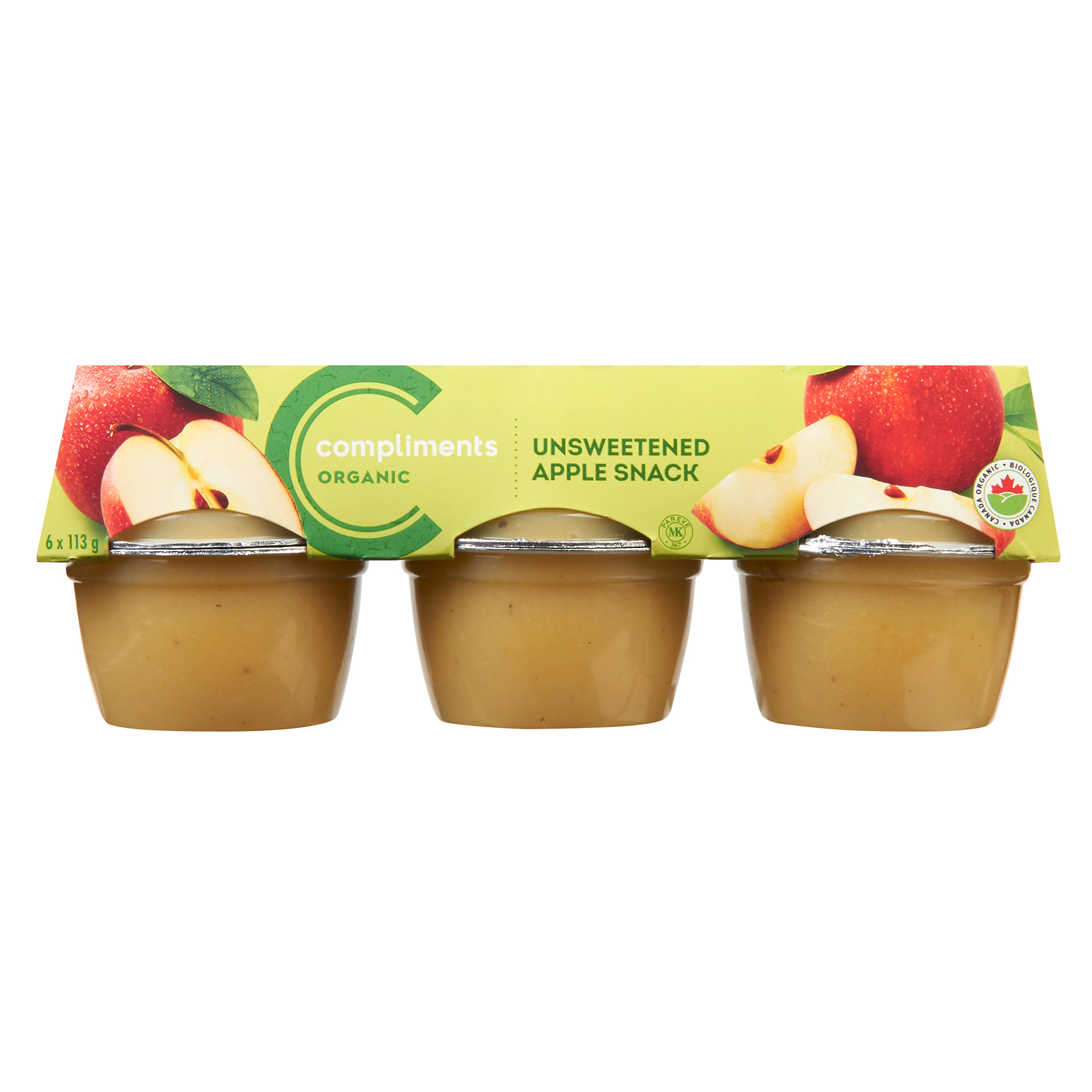 Organic Unsweetened Apple Snacks 6 x 113 g | Compliments.ca