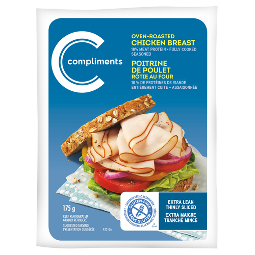 Oven-Roasted Chicken Breast Extremely Lean Sliced Meat 175 g ...