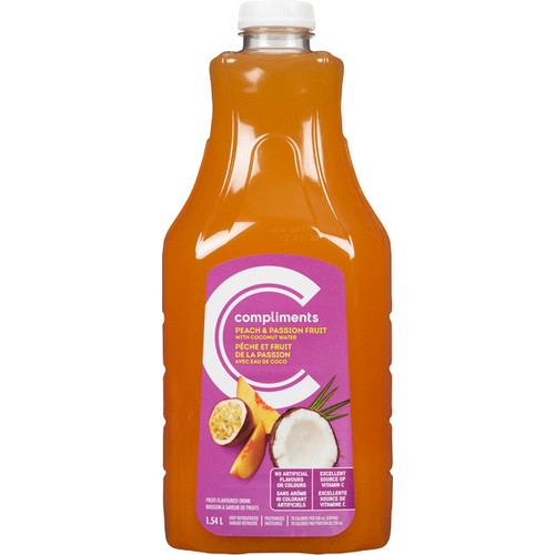 Peach Passion Fruit Coconut Blend Juice 1.54 L | Compliments.ca