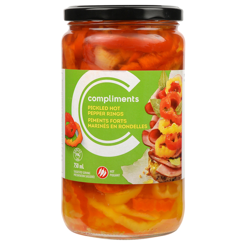 Pickled Hot Pepper Rings 750 ml | Compliments.ca