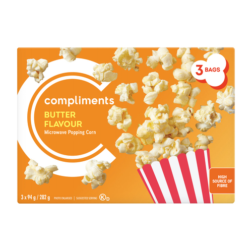 Popping Corn Butter 3 x 94 g | Compliments.ca