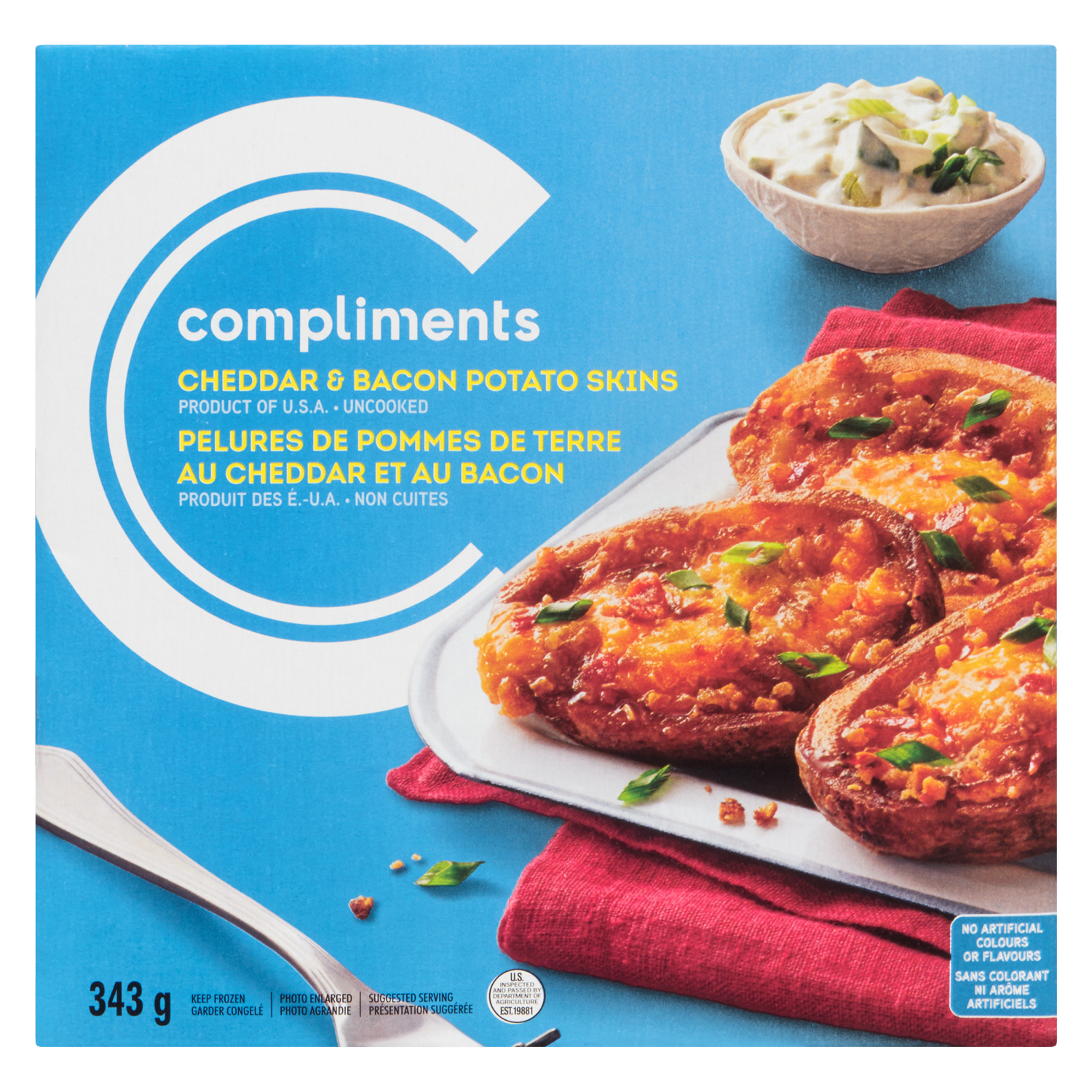 Potato Skins Bacon & Cheddar 343 g | Compliments.ca