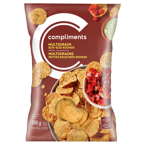 Round Tortilla Chips Multrigrain 240 g | Compliments.ca