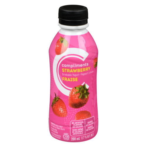 Drinkable Yogurt Strawberry 200 ml | Compliments.ca