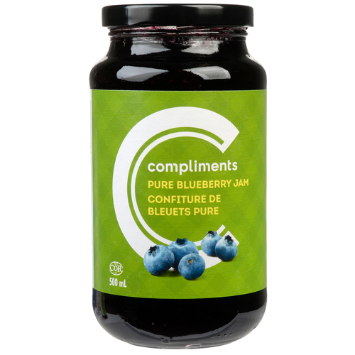Jam Pure Blueberry 500 ml | Compliments.ca