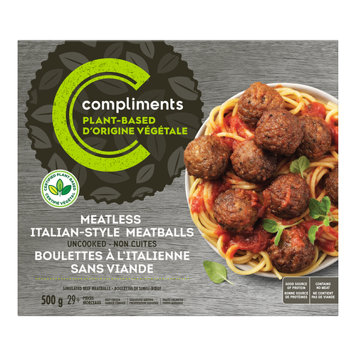 Meatless Italian-Style Plant Based Meatballs 500 g | Compliments.ca