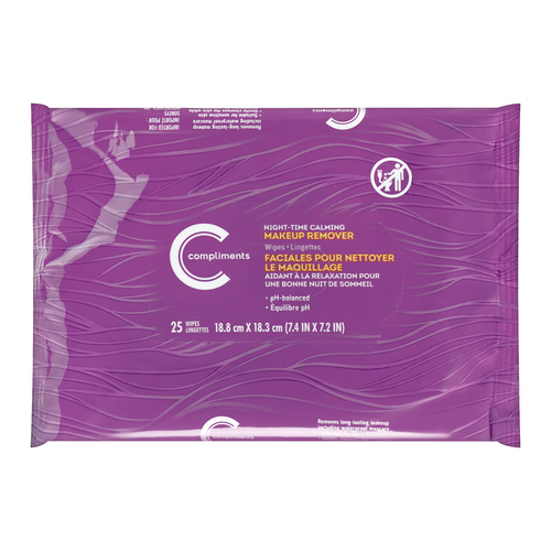 Night Calming Makeup Remover Wipes 25 Wipes | Compliments.ca