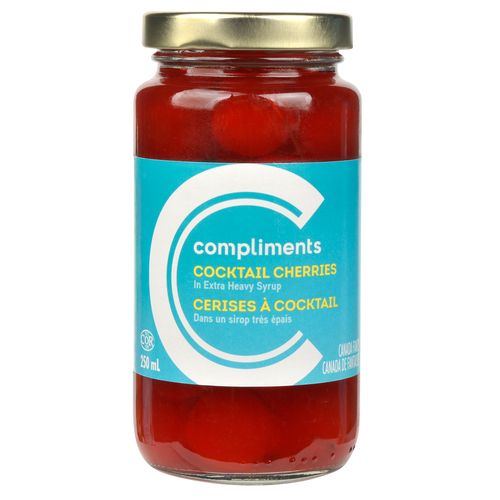Red Cocktail Cherries 250 ml | Compliments.ca