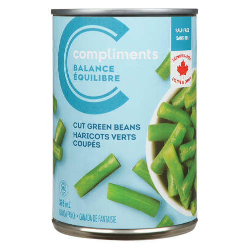 Balance Green Beans Cut Salt-Free 398 ml | Compliments.ca