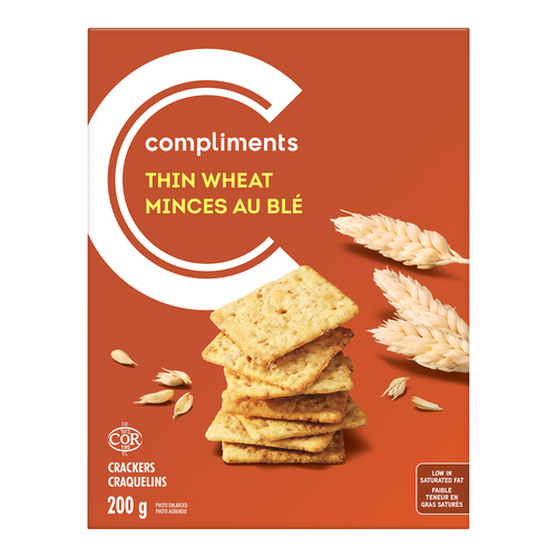 Crackers Thin Wheat 200 g | Compliments.ca
