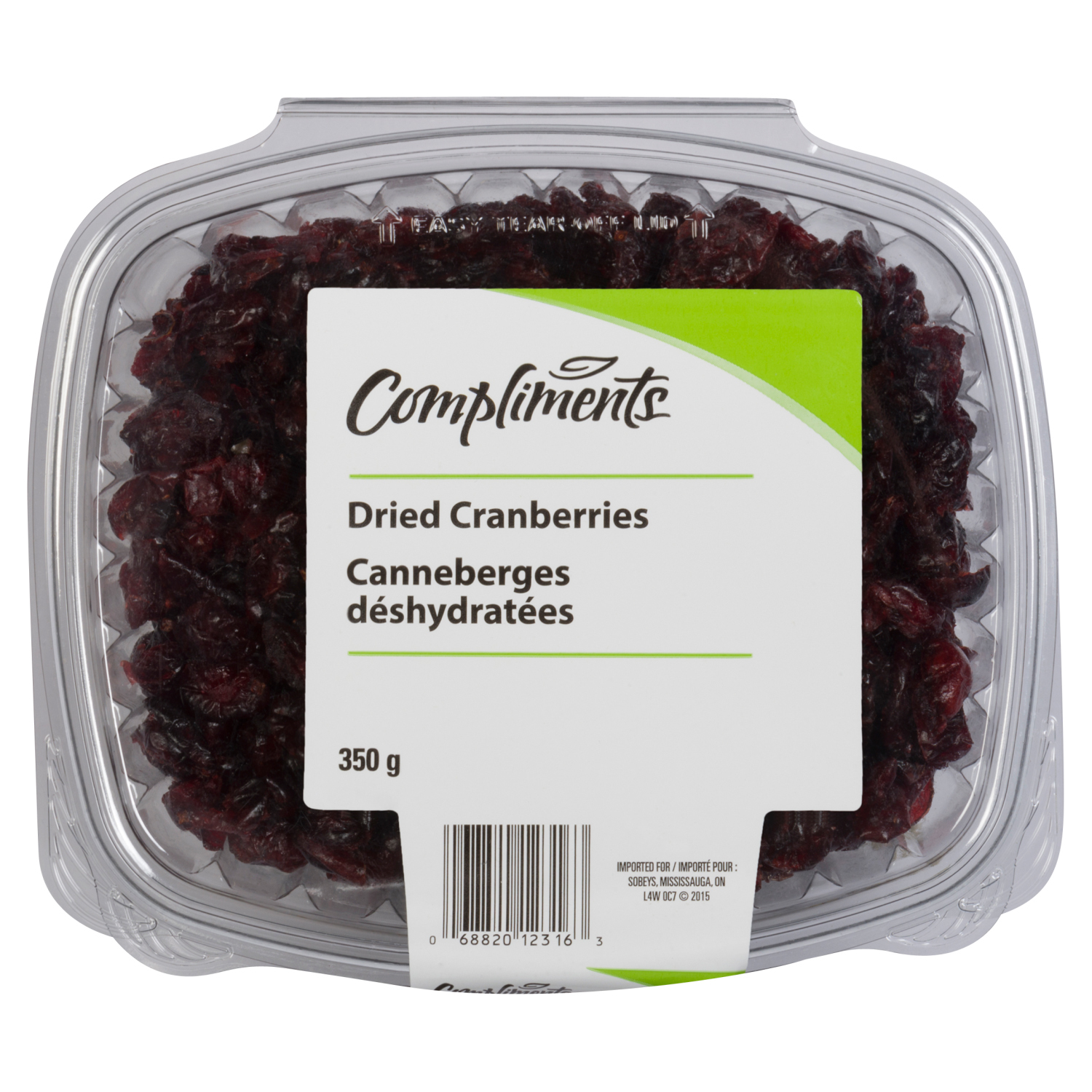 Dried Cranberries 350 g | Compliments.ca