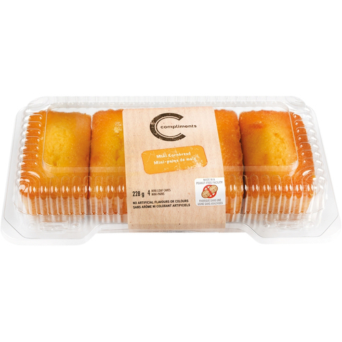 Loaf Cakes Mini Cornbread 4 x 57 g | Compliments.ca