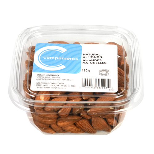 Natural Almonds 190 g | Compliments.ca