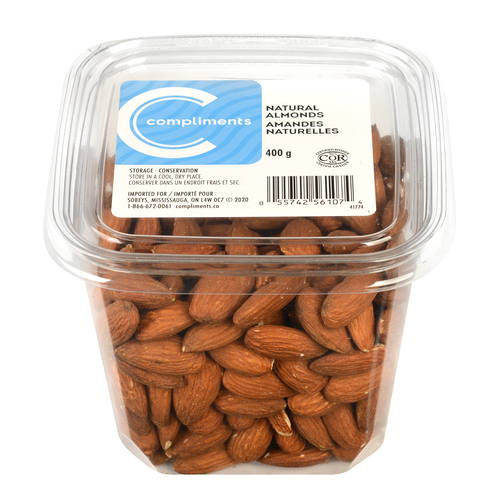 Natural Almonds 400 g | Compliments.ca
