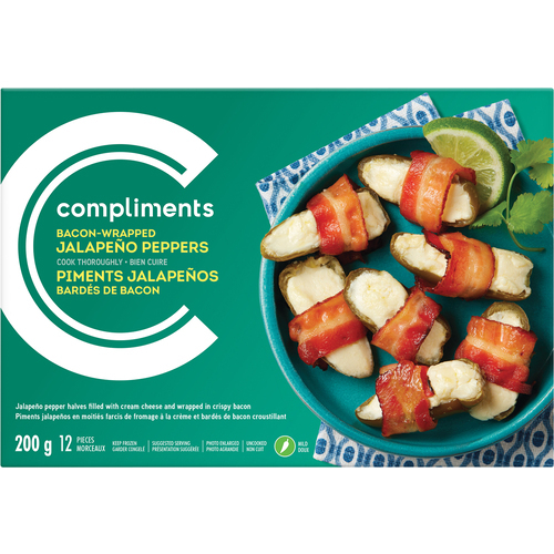 Bacon Jalapeno Peppers Wrapped With Cream Cheese 200 g | Compliments.ca