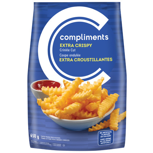 Crinkle Cut Extra Crispy Fries 650 g | Compliments.ca