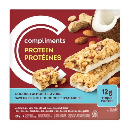Protein Bars Coconut Almond 160 g | Compliments.ca
