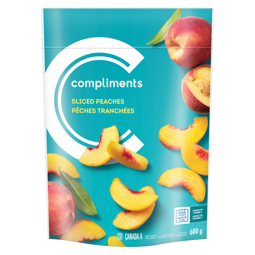 Sliced Peaches Frozen Fruit 600 g | Compliments.ca