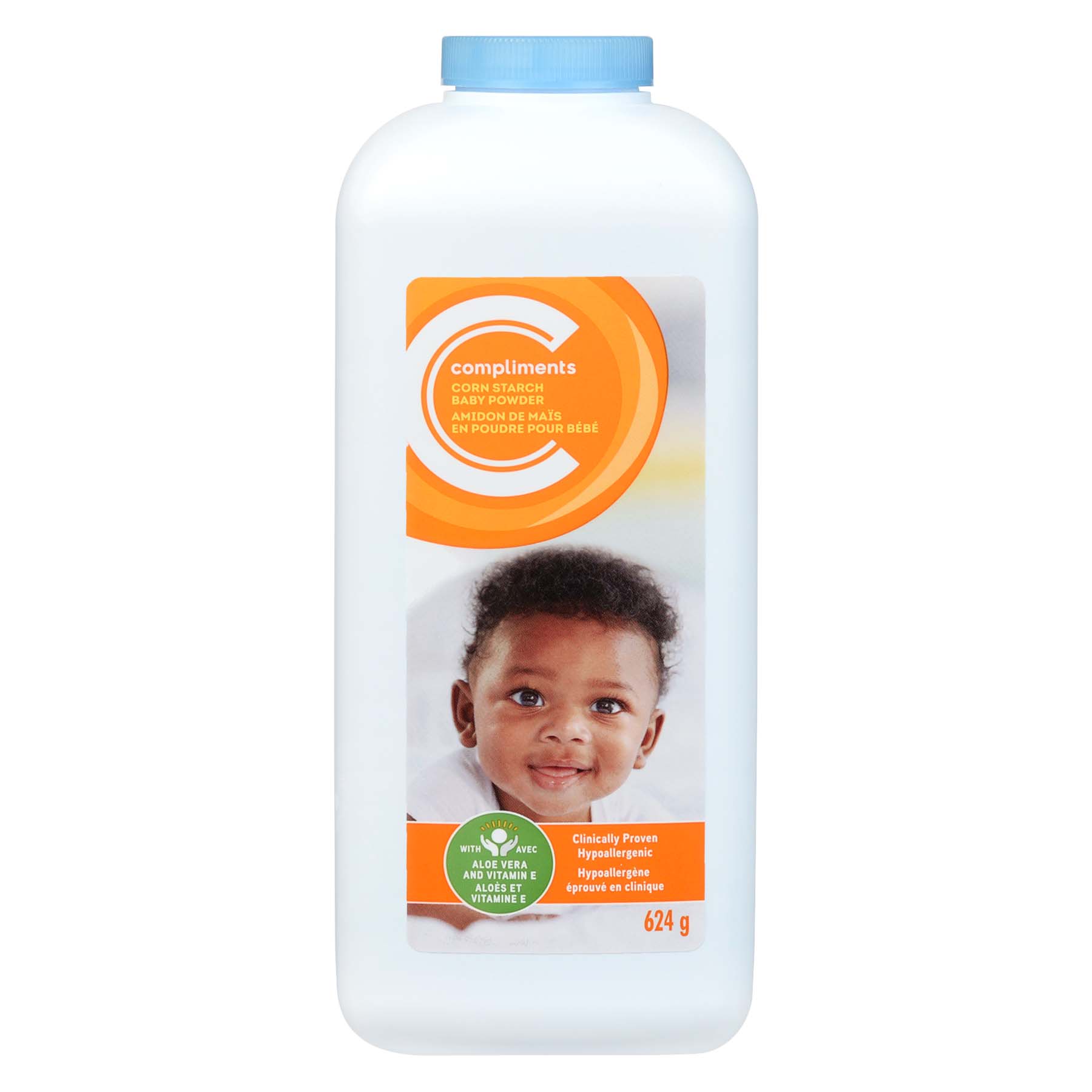 Baby Powder Cornstarch Aloe Vera & Vitamin E 624 g | Compliments.ca