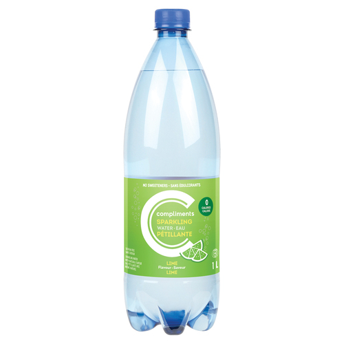 Lime Sparkling Water 1 L | Compliments.ca