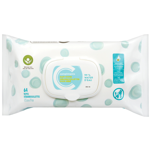 Water Baby Wipes 64 EA | Compliments.ca