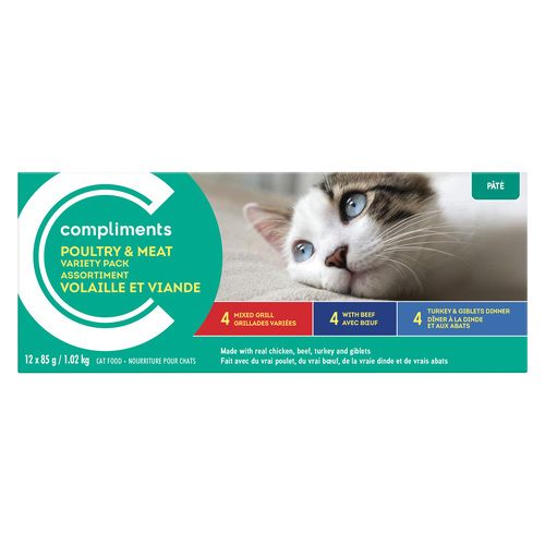 Wet Cat Food Meaty Dinner Pate Value Pack 12 x 85 g | Compliments.ca