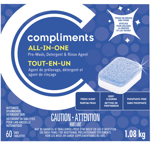 Automatic Dishwasher Detergent Tabs 60 EA | Compliments.ca