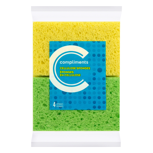 Cellulose Sponge 4 Pack | Compliments.ca