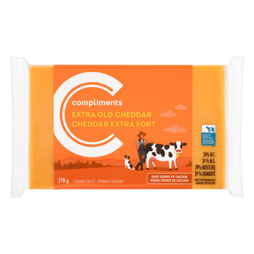 Cheese Cheddar Extra Old 270 g | Compliments.ca