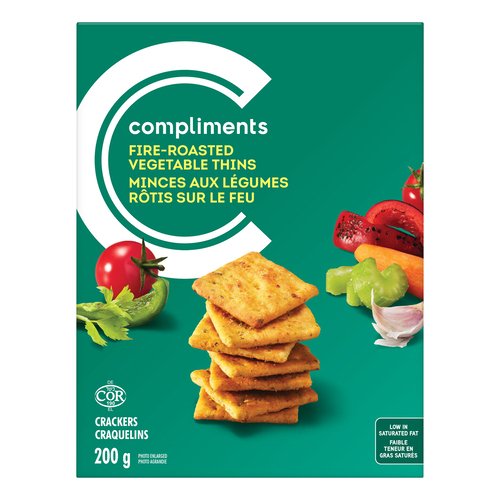 Crackers Fire Roasted Vegetable Thins 200 g | Compliments.ca