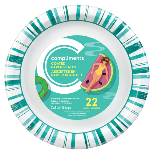 Decorated Paper Plates 10-inch 22 Pack | Compliments.ca