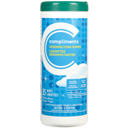 Disinfecting Wipes Fresh Scent 35 Sheets | Compliments.ca